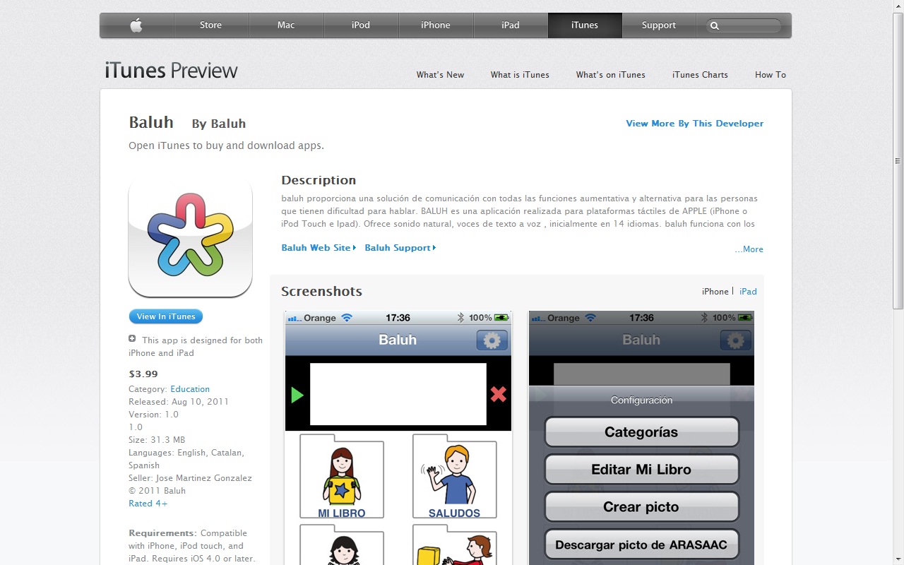 Baluh, pictogramas para móviles Apple - Autismo Madrid